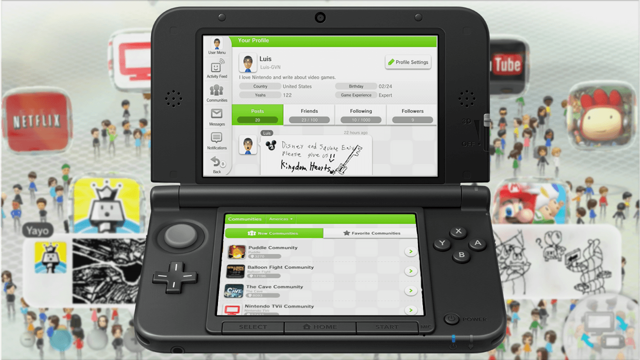 Atualização do Nintendo 3DS traz a rede social gamer Miiverse ao portátil