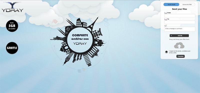 Envie ficheiros de até 5 GB, de forma simples, com o YDRAY