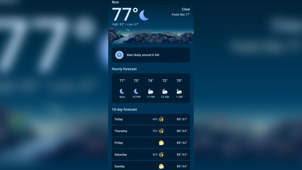 A mudança de visual da app do tempo Google chega a mais smartphones